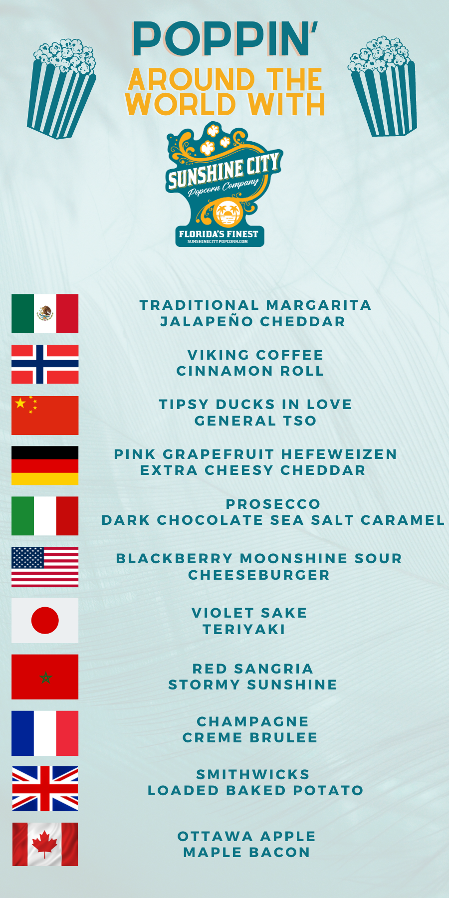 Sunshine City Popcorn Popcorn Pairing Around The World Sampler Box ...