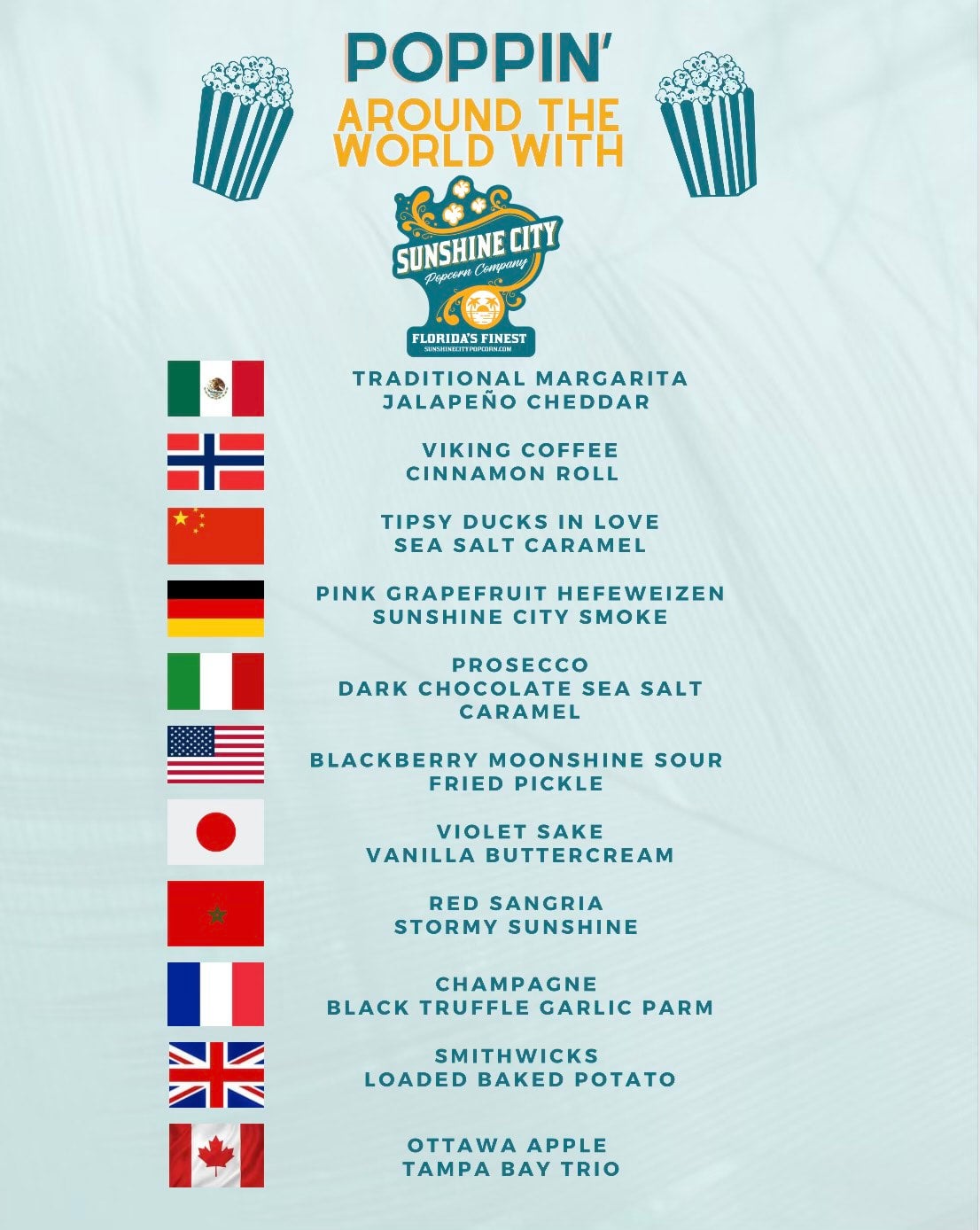 Sunshine City Popcorn Popcorn Pairing Around The World Sampler Box ...